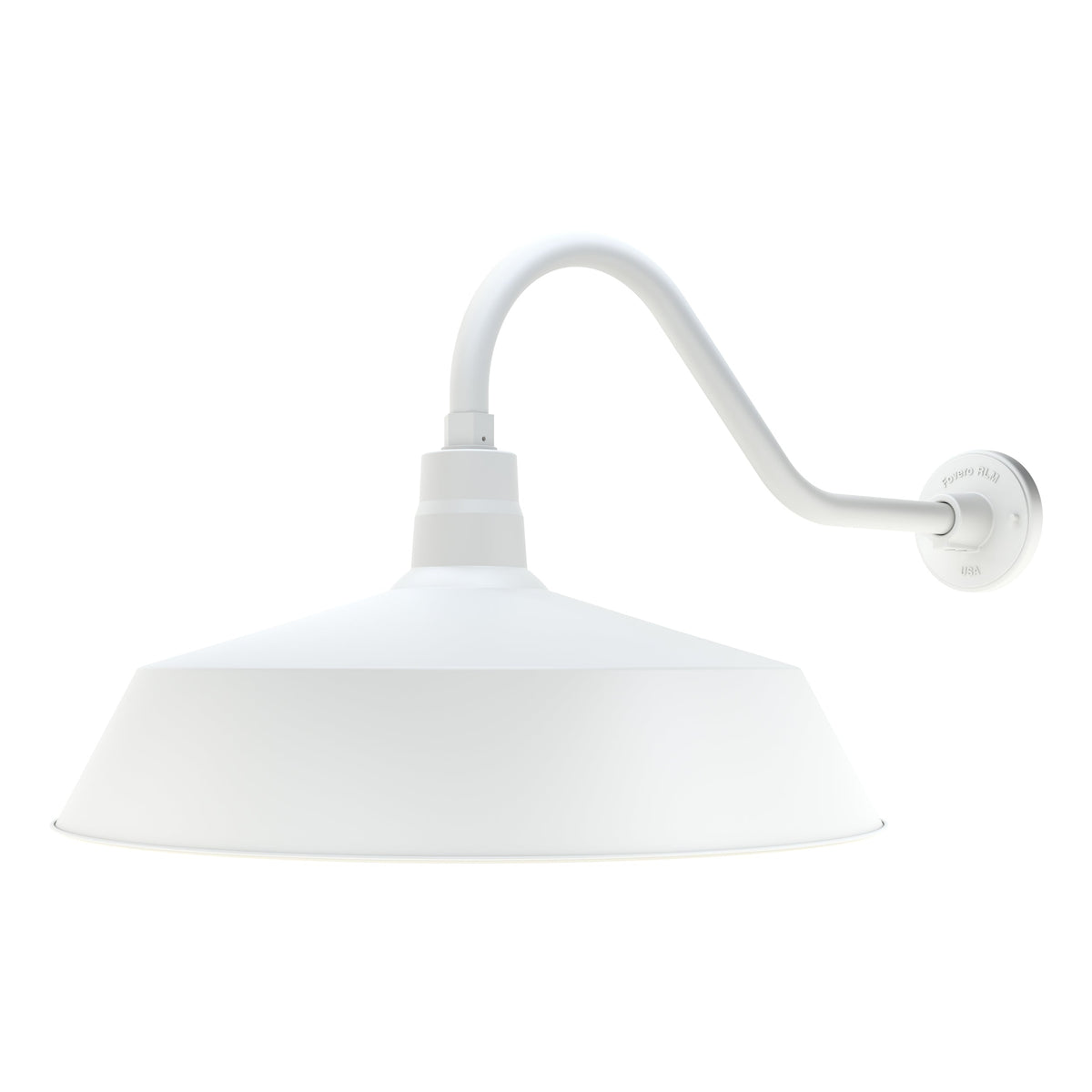 White Gooseneck Light | 21-Inch RLM Barn Light Shade & Arm