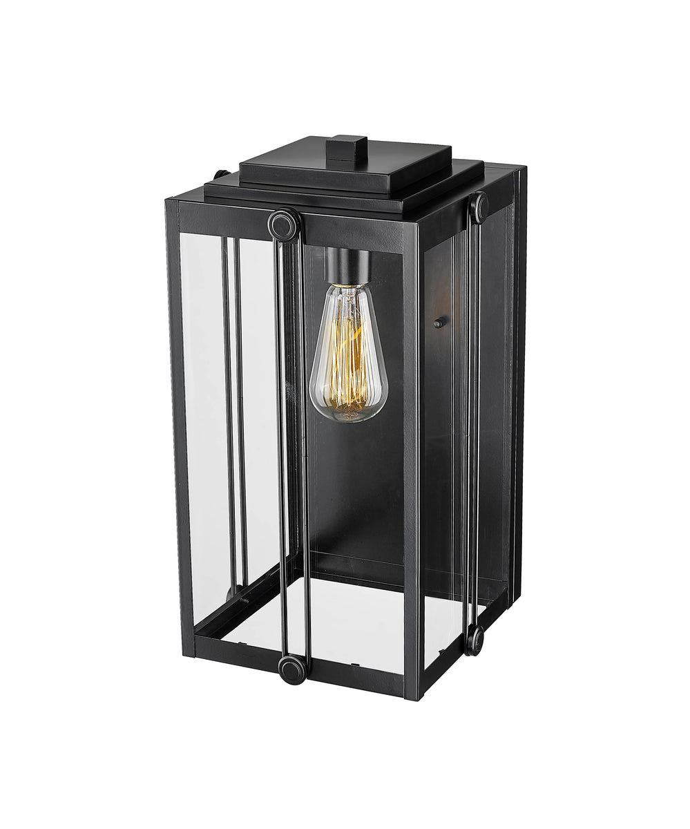 Oakland Outdoor Wall Sconce - Powder Coated Black - Clear Glass - 9.37