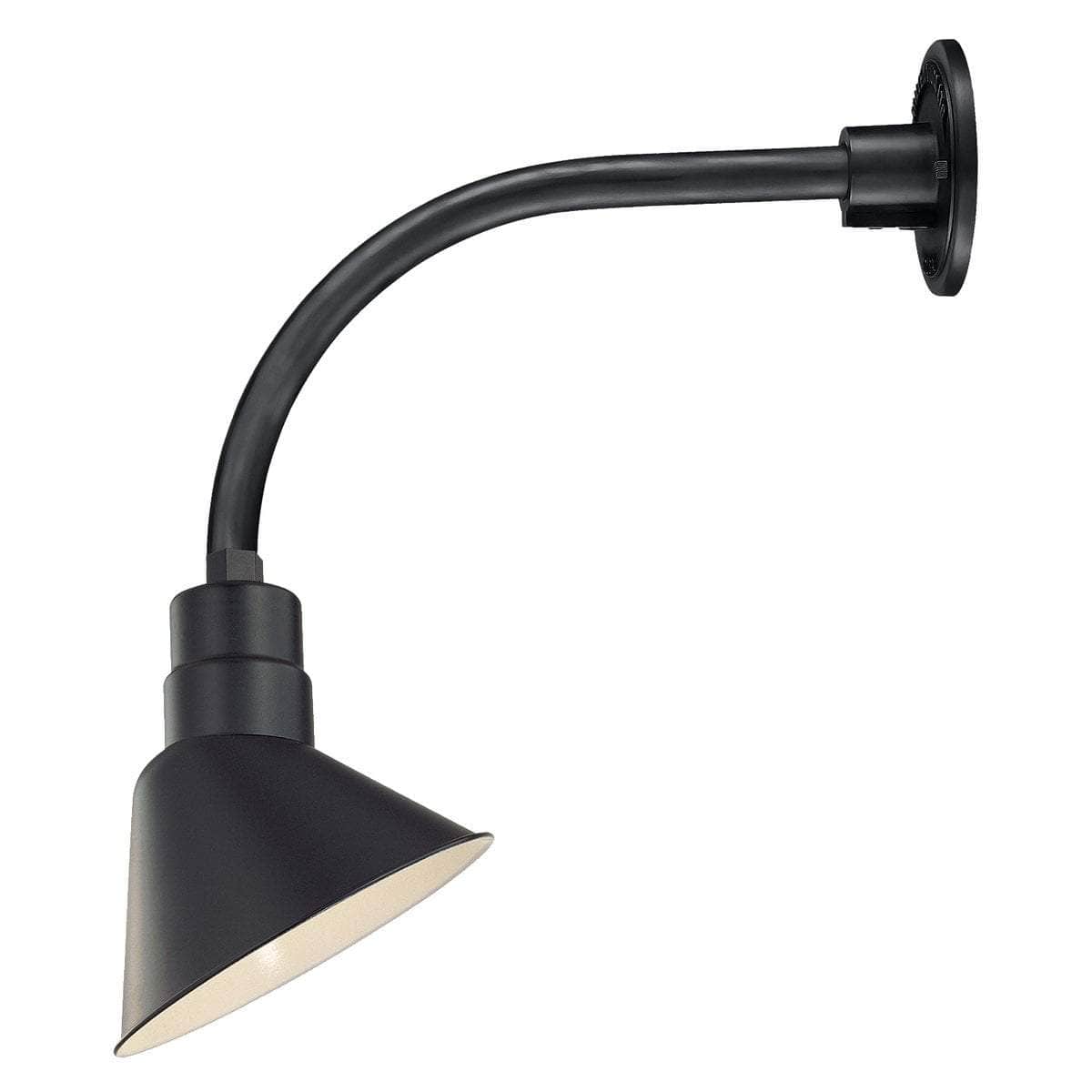 Satin Black Outdoor Sign Light Fixture w/ Gooseneck Arm