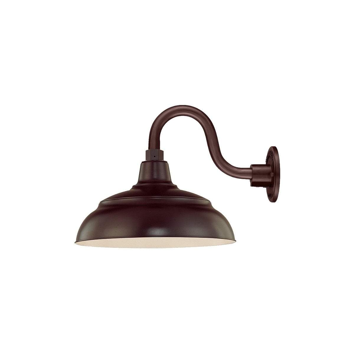 14" Bronze Barn Light With Gooseneck Arm | HTM Lighting