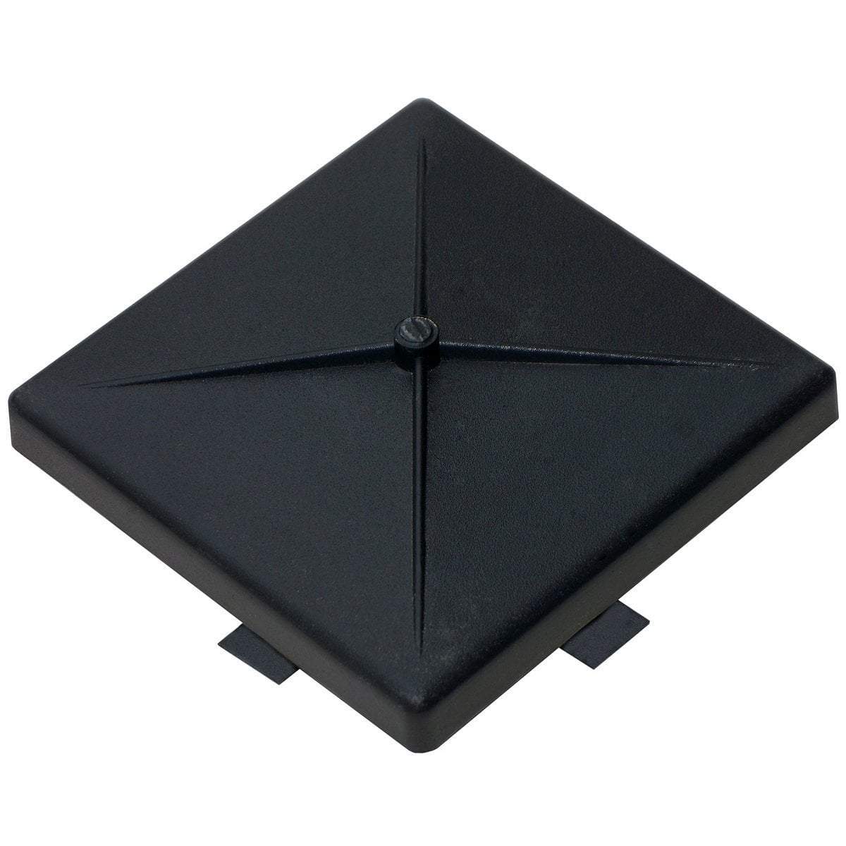 4" x 4" Black Polycarbonate Square Top Light Pole Cap