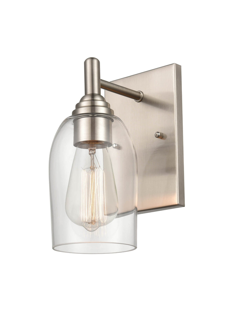 Arlett Wall Sconce - Brushed Nickel - Clear Glass - in. Extension - E2