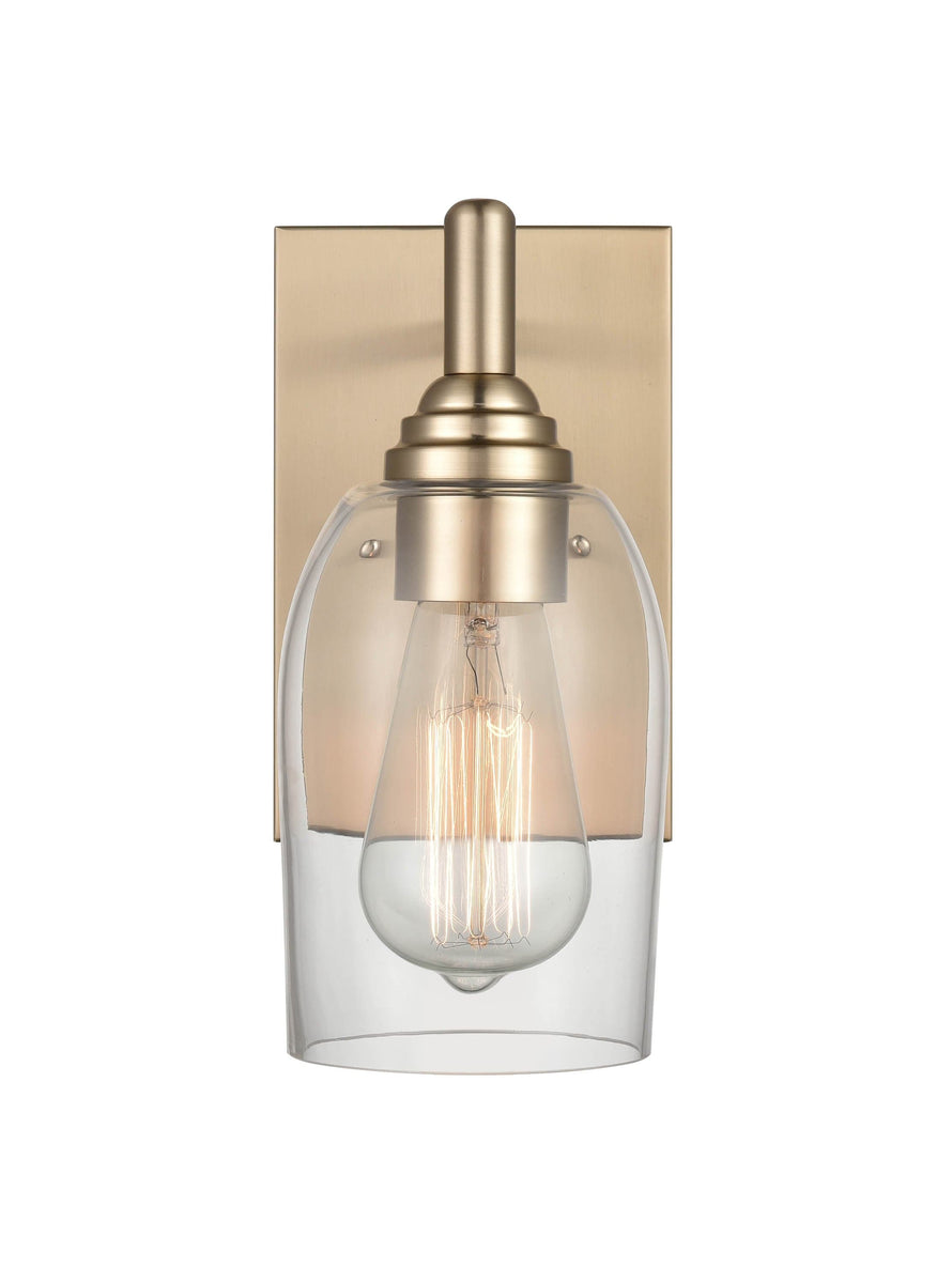 Arlett Wall Sconce - Modern Gold - Clear Glass - in. Extension - E26 M