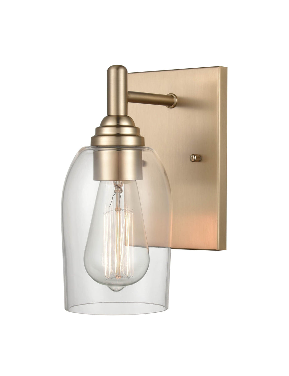 Arlett Wall Sconce - Modern Gold - Clear Glass - in. Extension - E26 M