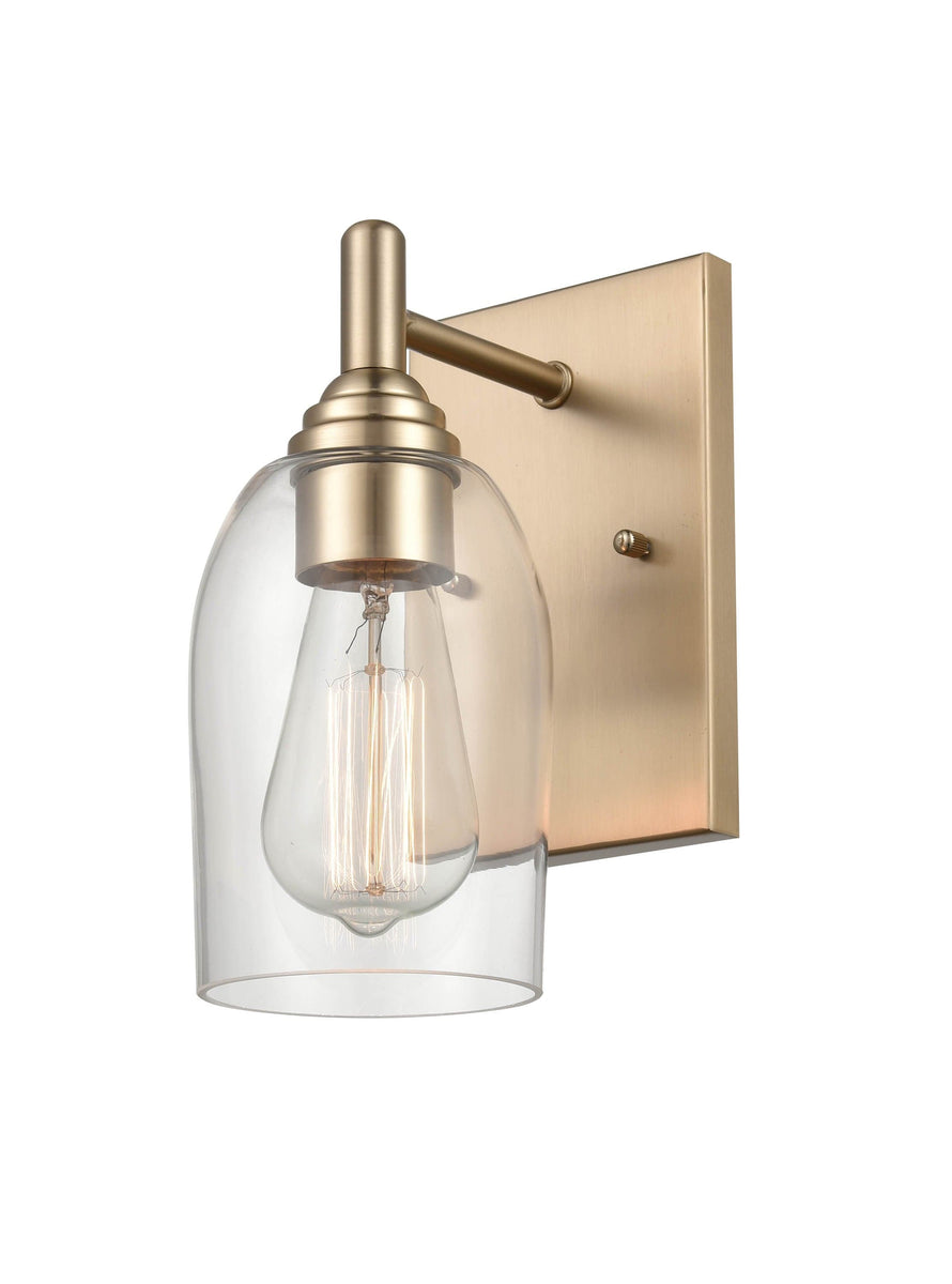 Arlett Wall Sconce - Modern Gold - Clear Glass - in. Extension - E26 M