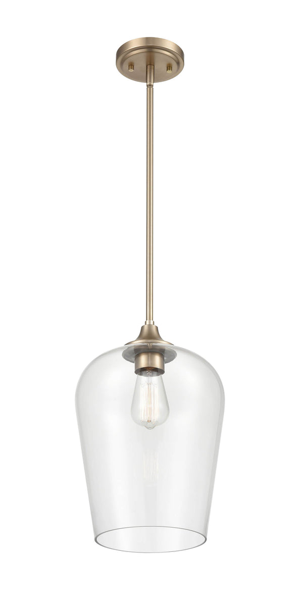 Ashford Mini-Pendant - Modern Gold - Clear Glass - 10in. Diameter - E2
