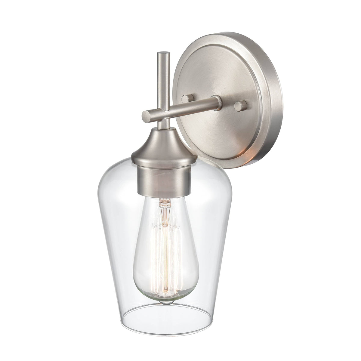 Ashford Wall Sconce - Brushed Nickel - Clear Glass - 6.5in. Extension